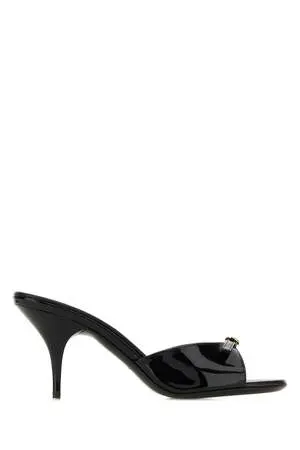 Miu Miu Leather Mules - Black