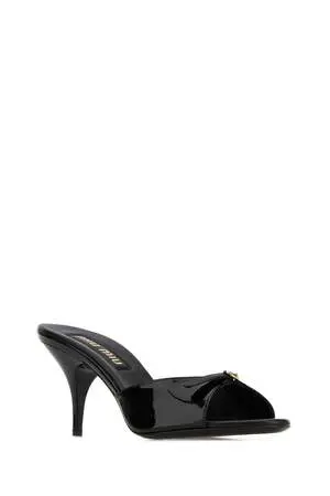 Miu Miu Leather Mules - Black