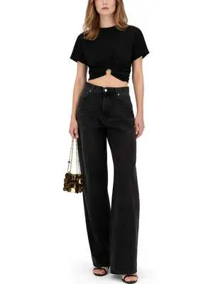 Rabanne Cropped T-shirt - Black