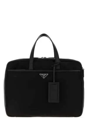 Prada Canvas Briefcase - Black