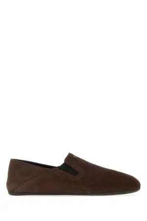 Prada Chocolate Suede Loafers - Brown