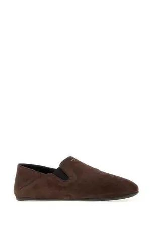 Prada Chocolate Suede Loafers