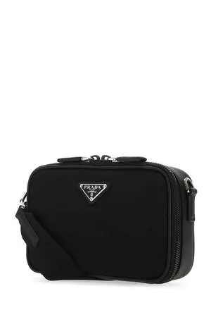 Prada Leather And Nylon Cross Body Bag - Black