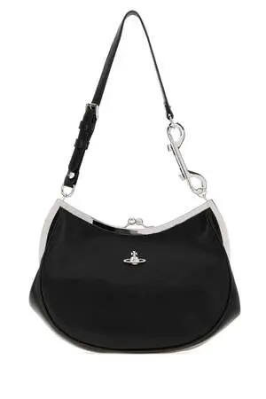 VIVIENNE WESTWOOD Leather Charm Frame Purse Shoulder Bag - Black