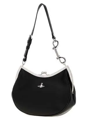 VIVIENNE WESTWOOD Leather Charm Frame Purse Shoulder Bag - Black