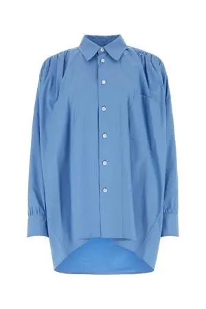 Bottega Veneta Light Cotton Blend Oversize Shirt - Blue