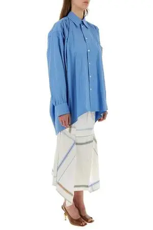 Bottega Veneta Light Cotton Blend Oversize Shirt - Blue