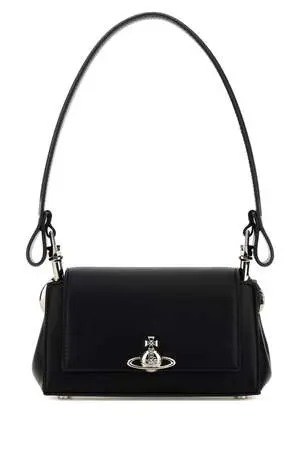 VIVIENNE WESTWOOD Synthetic Leather Small Hazel Shoulder Bag - Black