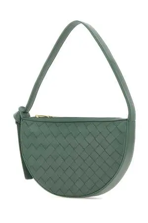 Bottega Veneta Leather Sunrise Shoulder Bag - Green