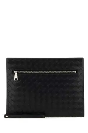 Bottega Veneta Leather Document Case - Black