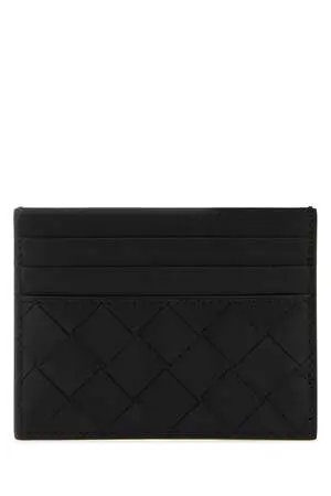 Bottega Veneta Leather Card Holder - Black