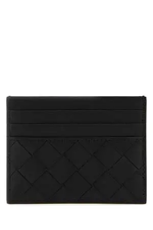 Bottega Veneta Leather Card Holder - Black