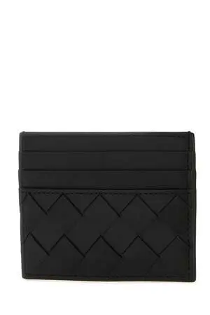 Bottega Veneta Leather Card Holder - Black