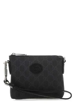 Gucci Gg Supreme Fabric Clutch - Black