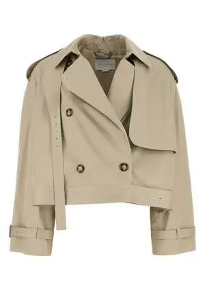 Stella McCartney Sand Cotton Trench Coat - Brown