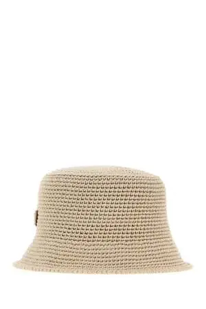Prada Sand Crochet Bucket Hat - Brown