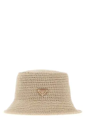 Prada Sand Crochet Bucket Hat