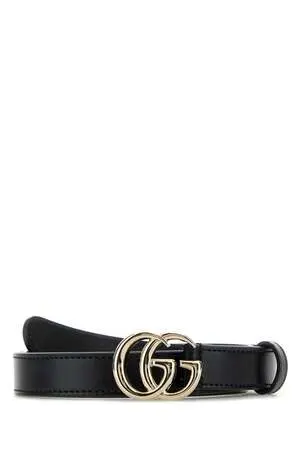 Gucci Leather Gg Belt - Black