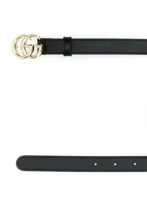 Gucci Leather Gg Belt - Black