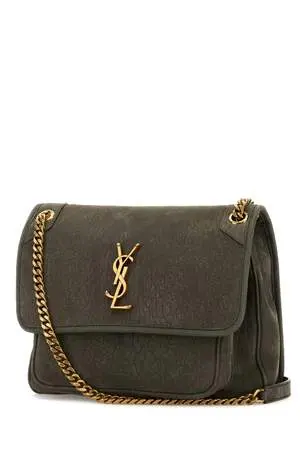 Saint Laurent Suede Niki Shoulder Bag - Gray