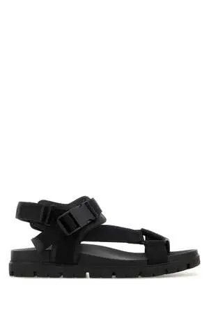 Prada Fabric And Suede Sandals - Black