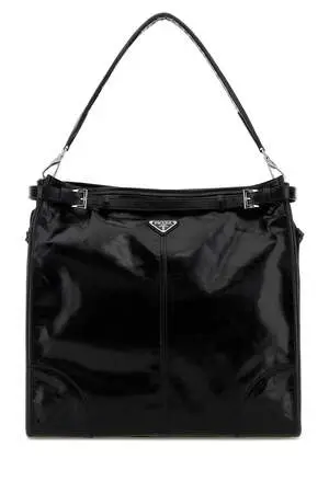 Prada Leather Bonnie Shopping Bag - Black