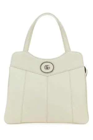 Gucci Chalk Leather Small Petite Gg Handbag