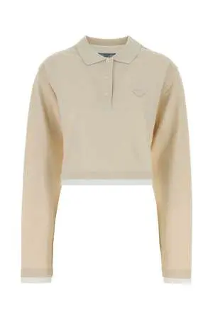 Prada Sand Piquet Polo Shirt - Brown