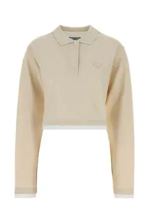 Prada Sand Piquet Polo Shirt - Brown