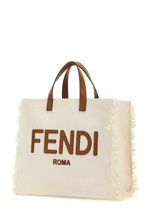 Fendi Embroidered Jacquard Ff Shopper Shopping Bag
