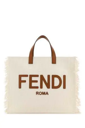 Fendi Embroidered Jacquard Ff Shopper Shopping Bag - Multicolor