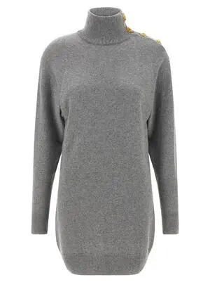 Balmain Cashmere Wool Dress - Gray