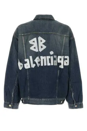 Balenciaga Denim Oversize Jacket - Blue