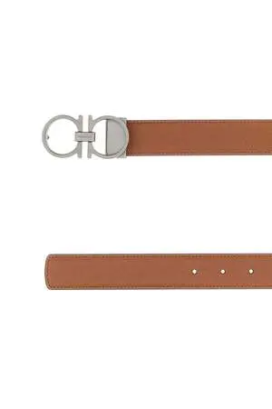 FERRAGAMO Biscuit Leather Reversible Belt