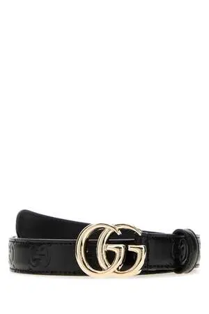 Gucci Leather Gg Marmont Belt - Black