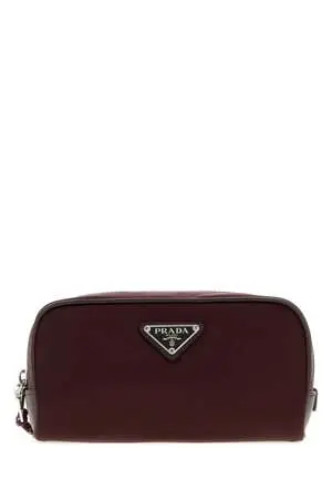 Prada Aubergine Fabric Beauty Case - Purple