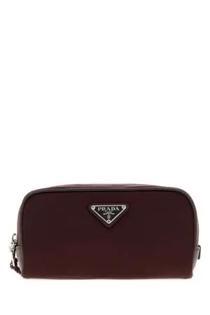 Prada Aubergine Fabric Beauty Case - Purple