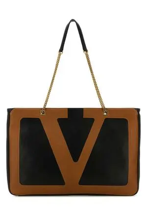 Valentino Garavani Nappa Leather Large Viva Superstar Shopping Bag - Black