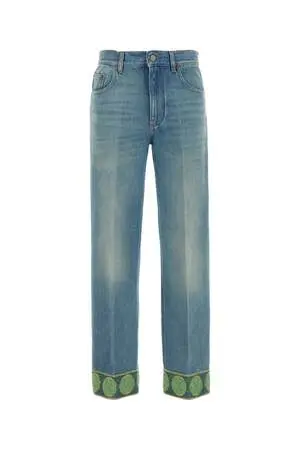 Valentino Garavani Embellished Denim Jeans - Blue