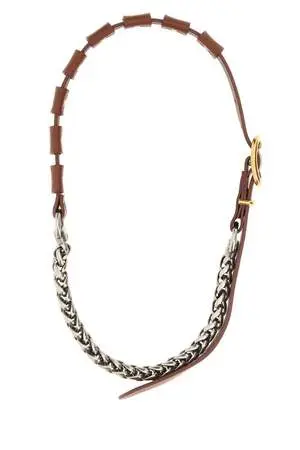 Miu Miu Leather Necklace - Brown