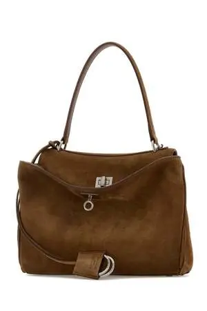 Balenciaga Camel Suede Small Rodeo Handbag - Brown