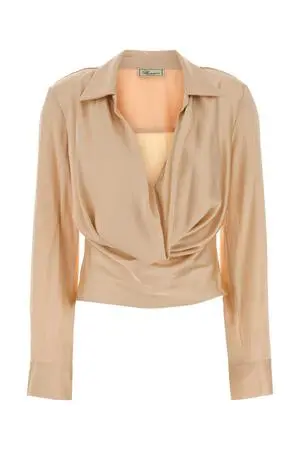 Blumarine Peach Stretch Satin Blouse