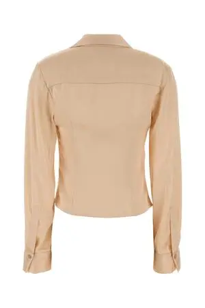 Blumarine Peach Stretch Satin Blouse