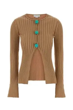 Stella McCartney Camel Cotton Cardigan - Brown