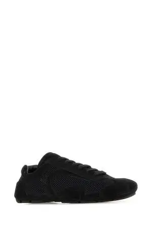 Prada Suede And Mesh Montecarlo Re-edition 2005 Sneakers - Black