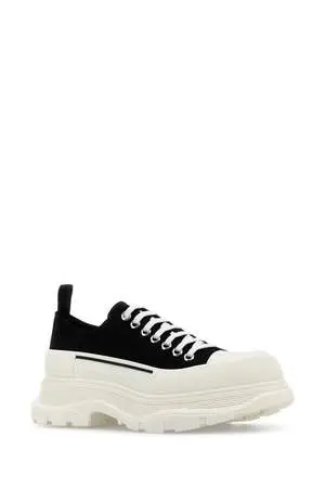 Alexander McQueen Black Canvas Tread Slick Sneakers - Multicolor