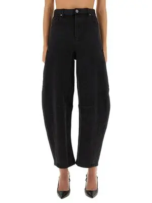 SELF-PORTRAIT Barrel Leg Jeans - Black