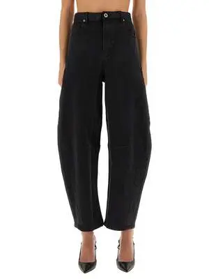 SELF-PORTRAIT Barrel Leg Jeans - Black