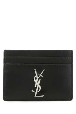 Saint Laurent Leather Card Holder - Black
