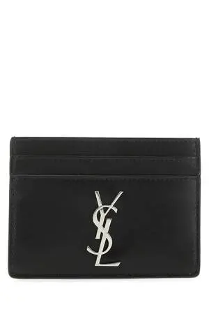 Saint Laurent Leather Card Holder - Black